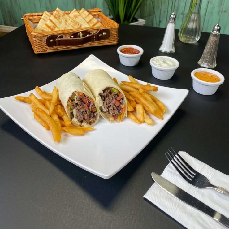 Mix Beef & Lamp and Chicken Doner Wrap - Laila Turkish & Mediterranean ...